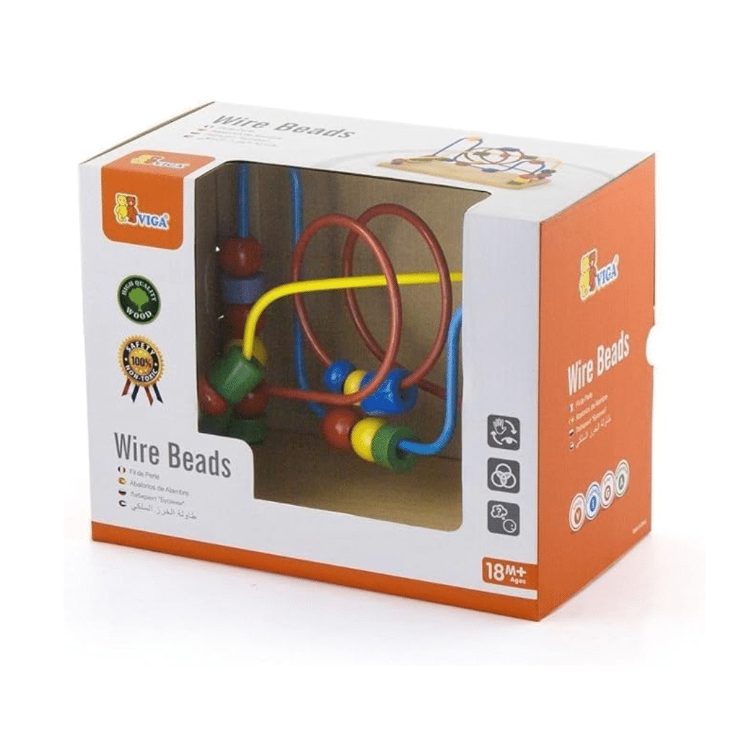 Viga Wooden Wire Bead Maze – Classic Educational Toy for Toddlers ...
