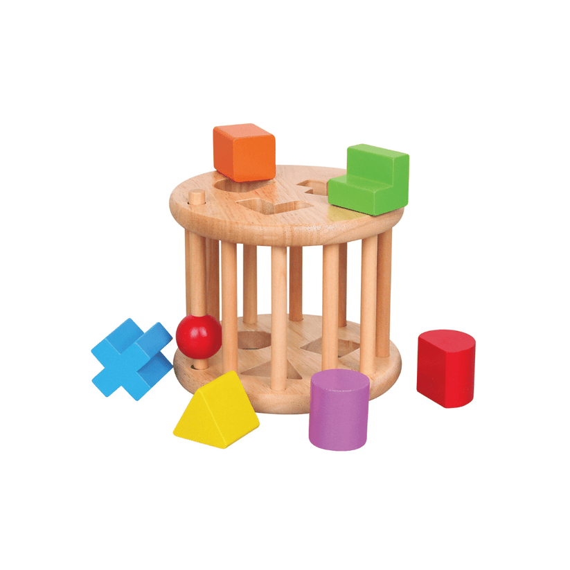 Viga Wooden Shape Sorting Wheel – Colourful Shape Sorter for Toddlers – Zlullaby New Zealand